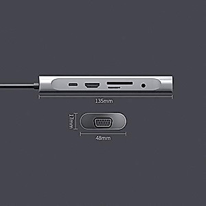 XUNMAIFHB Portable Docking Station,Multi-Function hub 10-in-1 Docking Station PD Charging HDMI, SD/TF Card Slot, 3.5mm Audio Port, VGA, Gigabit Ethernet Port, USB3.03 Fast Transmission