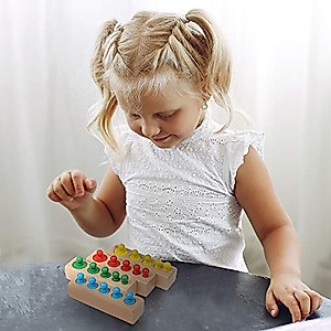 Boxiki kids Montessori Toys. Stacking Rainbow Wooden Puzzle. Innovative Puzzles to Boost Your Child's Brain Power and Creativity. Great Gift for Boys and Girls Aged 4+ Years Old.