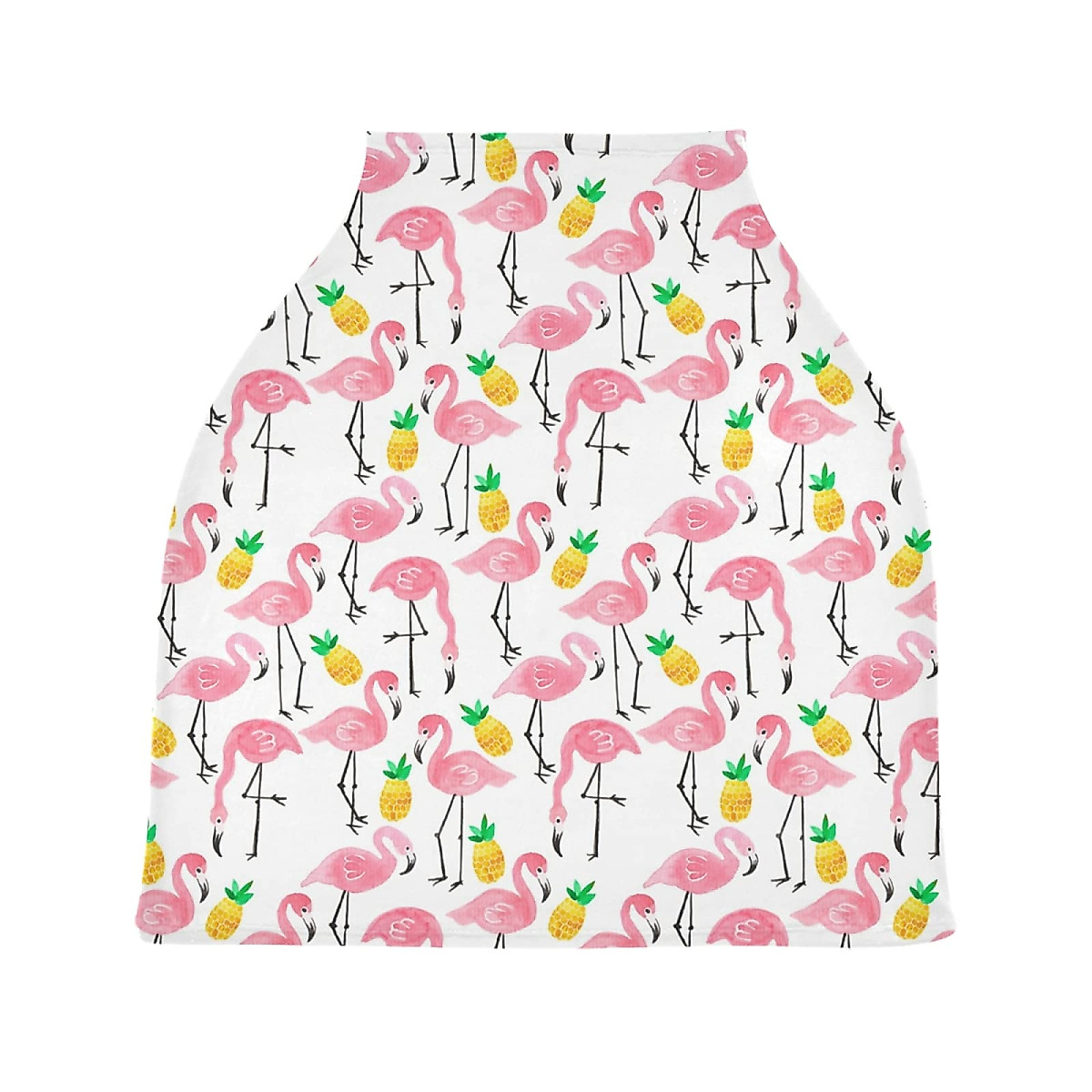 Nursing Cover Breastfeeding Scarf Pink Flamingo Pineapple- Baby Car Seat Covers, Stroller Cover, Carseat Canopy(8ue9a)