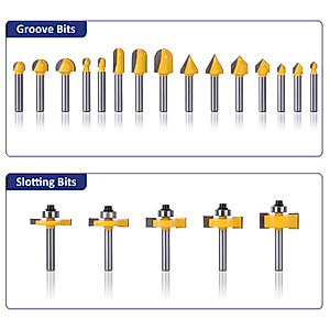 MNA Router Bits Set 1/4 Inch Shank 丨70 Piece Set