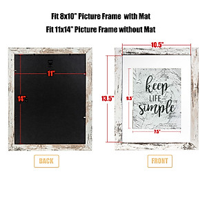 kennethan 11x14 White Picture Frame - Made to Display Pictures 8x10 with Mat or 11x14 Without Mat - Wide Molding - Wall Mounting Material Included…