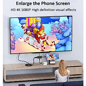 Micro USB to HDMI Cable Adapter, MHL 5pin Phone to HDMI 1080P 4K Video Graphic for Samsung Galaxy/LG/Huawei/Android Smart Phones That with MHL Function