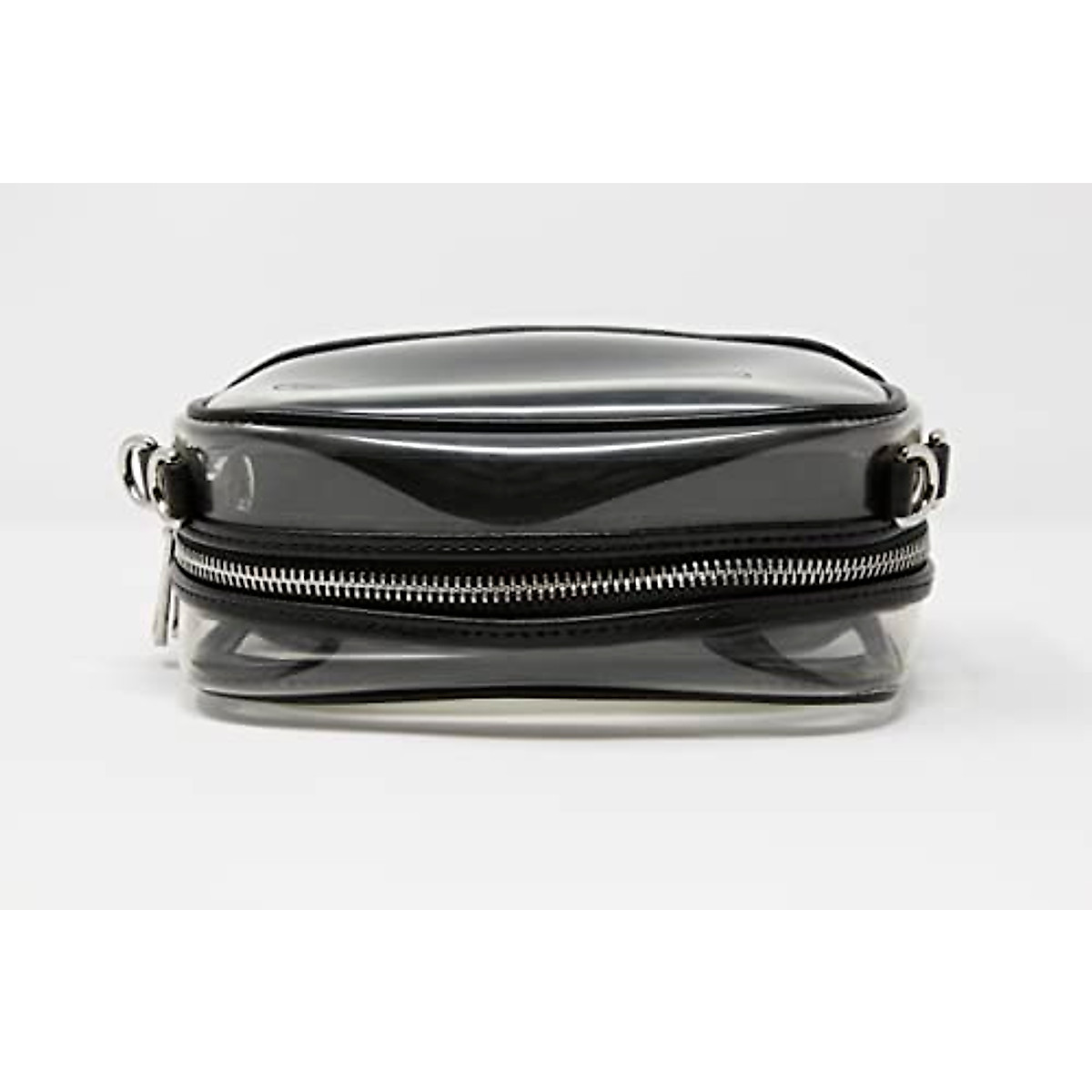 Dominie Clear Handbag Small Black Leather Clutch with Removable/Interchangeable Liner