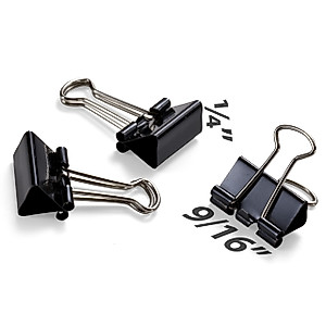 Officemate Mini Binder Clips, Black, 144 Pack (12 Boxes of 1 Dozen Each) (99010)