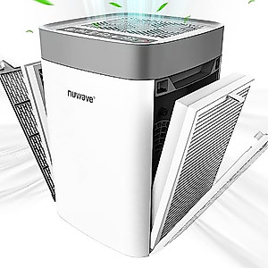 Nuwave Portable Air Purifier, H13 True HEPA & Carbon Filter, Dual 3-Stage Air Filtration, up to 1,130 Sq. Ft., Captures 99.97% of Particle, Pet Allergies, Dust, Smoke, Energy Star Certified