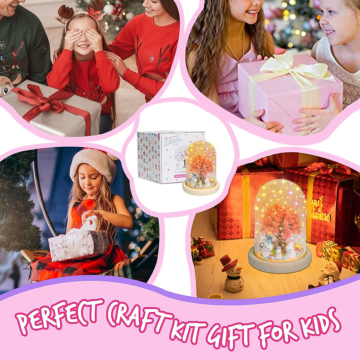 TROJOY Unicorns Gifts for Girls 4-12 Year Old, Make Your Own Magical Night Light, Arts and Crafts Kit for Kids Age 4-12, DIY Unicorn Novelty Girls Toys Room Decor Birthday & Christmas Gift for Girl