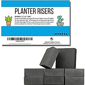 20 Pack Pot Feet for Outdoor Planters - Invisible Plant Risers for Medium and Large Sized Heavy Pots - 3/4" Elevators - Work Great On Patio and Deck Use - Made in USA