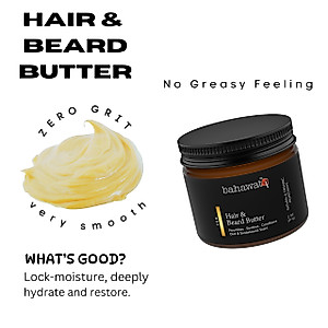 BAHAWAT Hair & Beard Butter for Men Leave-in Conditioner - Oud & Sandalwood - Strengthen, Soften & Moisturize – Organic, Natural Ingredients | The Best Beard Butter - 2 oz