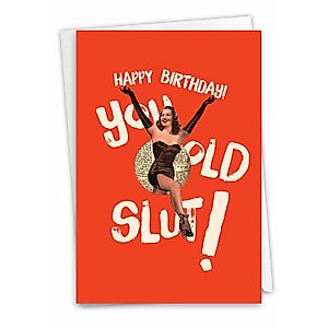 NobleWorks - 1 Sassy Happy Birthday Card Funny - Hilarious Grown-Up Card for Women, Wife, Stationery Humor - Old Lady C7020BDG