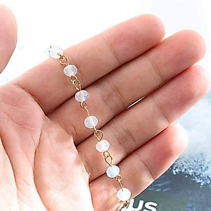 Olbye Tiny Rainbow Moonstone Necklace Choker Minimalist Gold Necklace for Women Necklace Everyday Jewelry