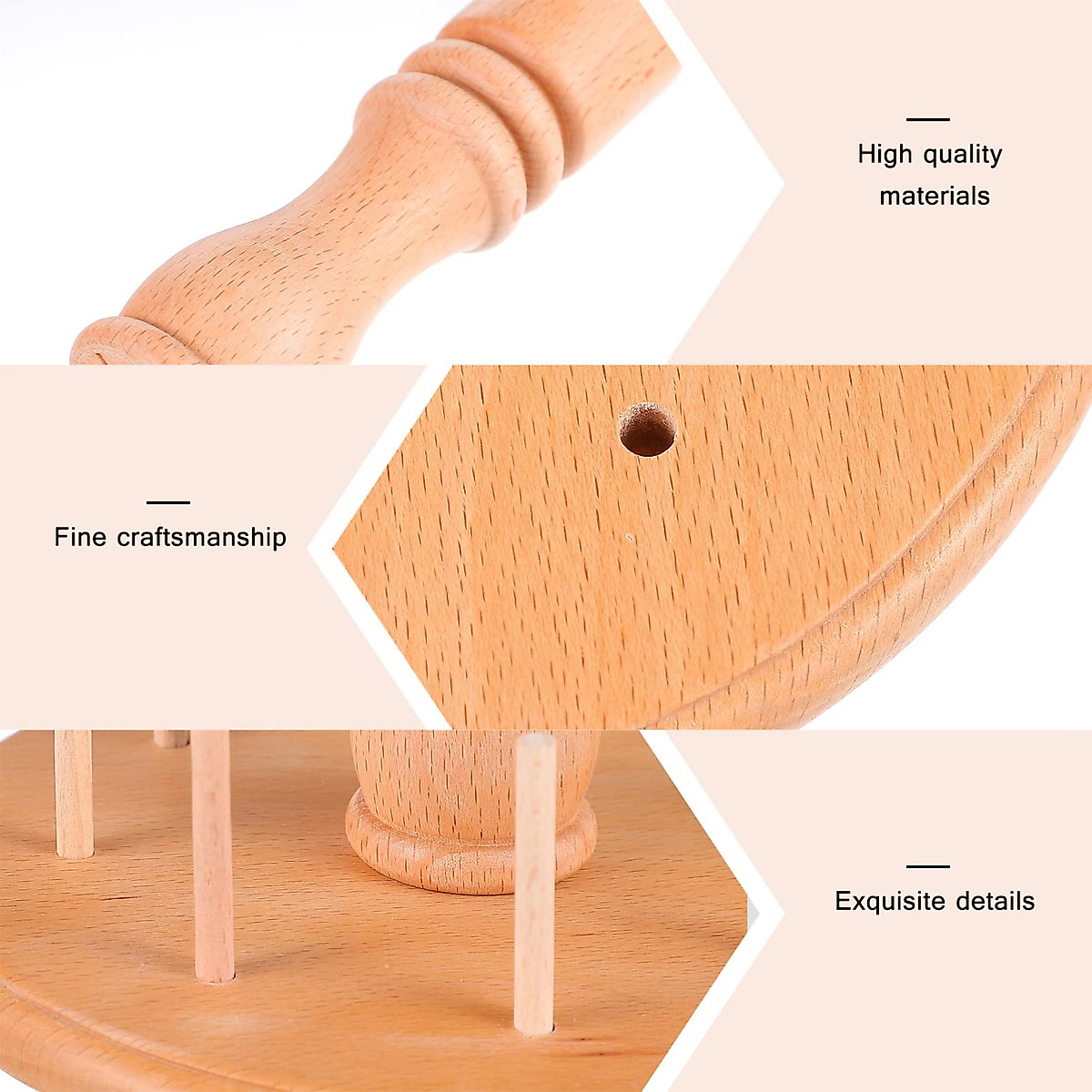 SEWACC Wooden Spool Holder Sewing and Embroidery Thread Rack and Organizer Thread Rack for Sewing Quilting Embroidery Hair- braiding 16cm