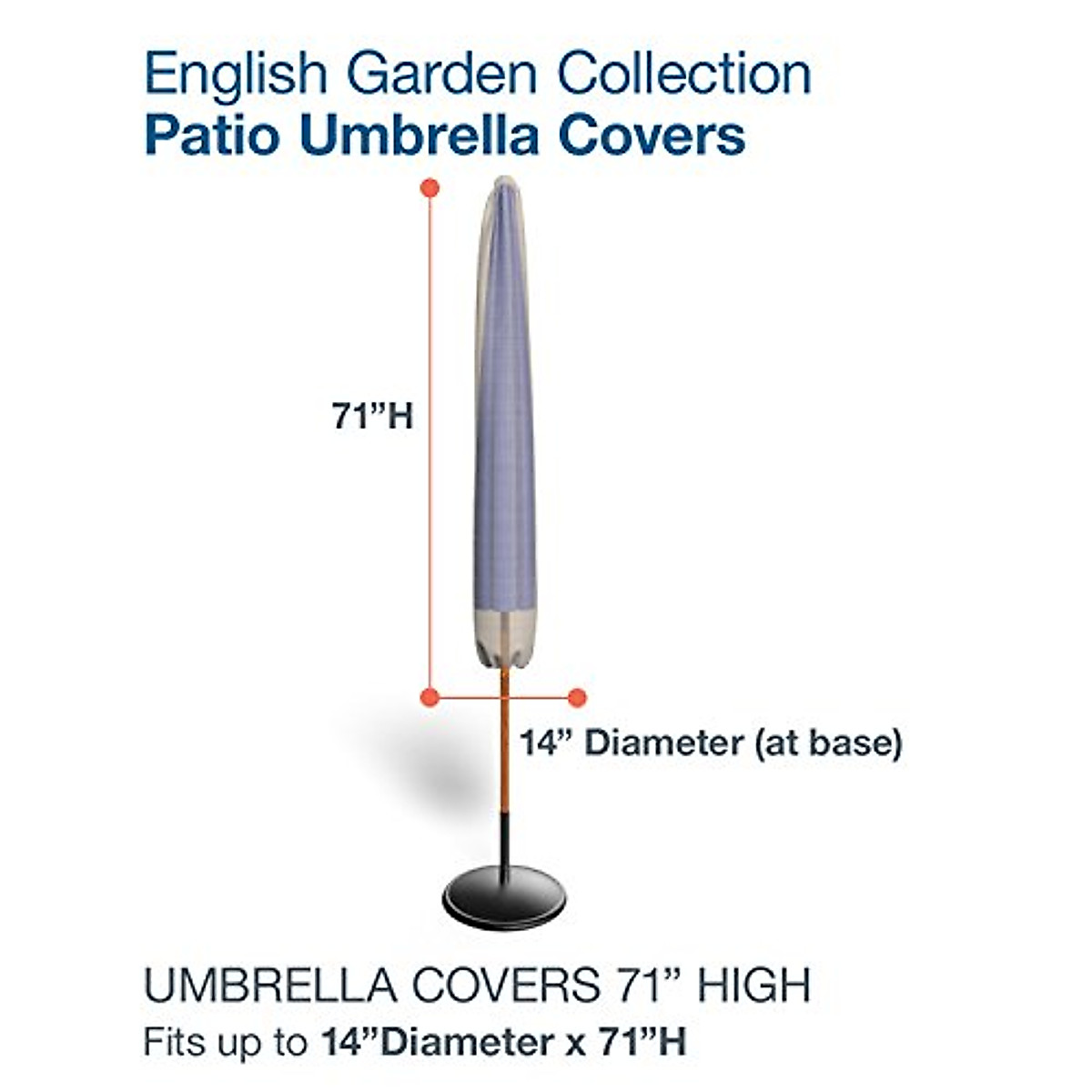 Budge P7A03PM1 English Garden Patio Umbrella Cover Heavy Duty and Waterproof, Tan Tweed