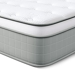 Vesgantti Queen Mattresses, 10 Inch Innerspring Hybrid Queen Size Mattress, Pressure Relief Pocket Spring Queen Bed Mattress in a Box with Breathable Memory Foam, Medium Firm Plush, CertiPUR-US