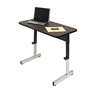 Calico Designs Adapta Height Adjustable Office Desk, All-Purpose Utility Table, Sit to Stand up Desk Home Computer Desk, 23" - 32" in Powder Coated Black Frame and 1" Thick Walnut Top, 36 Inch, Black/Walnut