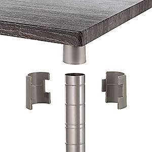 HomeZone Bookcase Storage Rack with 3-Tier Narrow Shelving Unit | Steel and Wood with Satin Nickel Finish