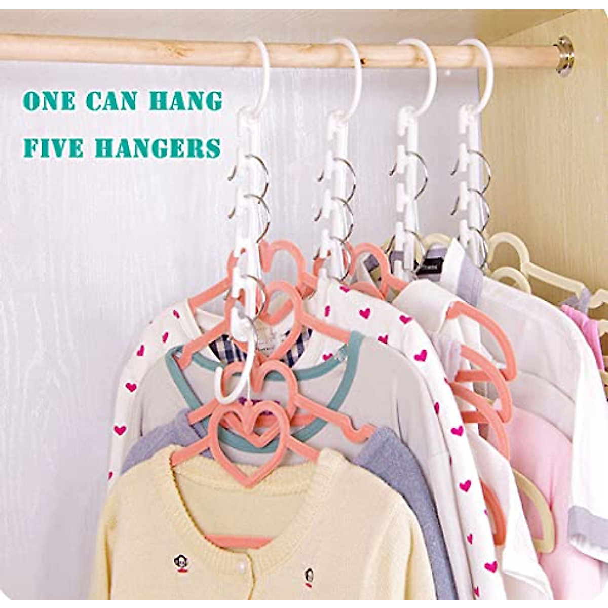 Sisnails 6 Pack White Magic Hangers Space Saving Hangers for Closet Organizer， Plastic Clothes Hangers ，Multifunctional Closet Storage Hangers, Essential Hangers for Dormitories and Home