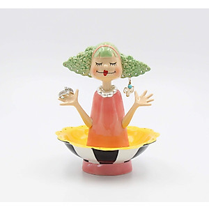 Cosmos Gifts Corp Fine Porcelain Vanity Lady Jewelry Tray Earrings Ring Bracelet Holder Figurine (Jewelry Accessory Not Included), 7 1/2" H