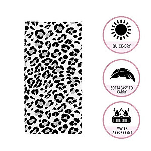 Vantaso Bath Hand Towels Snow Leopard Animal Print，Soft & Absorbent Washcloths Towel for Bathroom Kitchen Hotel Gym Spa