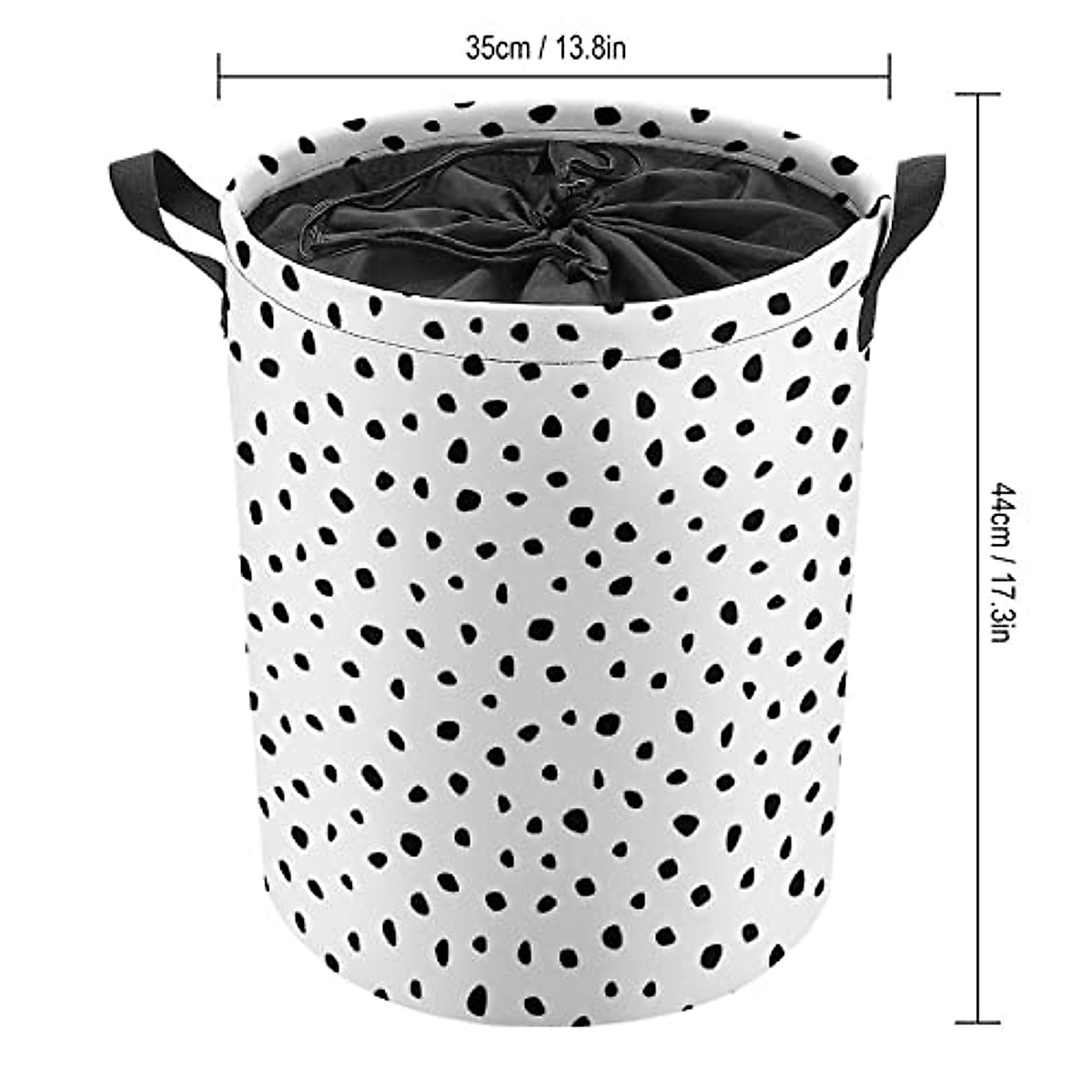 Laundry Hamper Irregular Chaotic Dots Dirty Clothes Storage Basket Black And White Collapsible Waterproof Toy Organizer for Boys And Girls Bedrooms, Bathroom