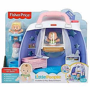 Fisher-Price Little People Cuddle & Play Nursery, portable nursery play set for toddlers and preschool kids up to age 5