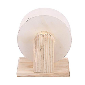 Hamster Wheel, Wooden Exercise Wheel Interactive Natural Roller Wheel Toy for Gerbils Chinchillas Hedgehogs Mice Other Small Animals(S)