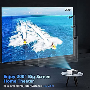 5G WiFi Mini Home Projector, Toperson 7000LM 1080P Supported 200" Home Movie Theater Video Projector for iPhone Android Smartphone/TV Stick/HDMI/USB/XBox/PS4/Laptop/Tablet/PC
