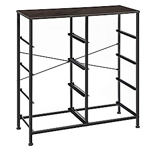 SONGMICS Dresser, Storage Unit with 8 Easy Pull Fabric Drawers, Dresser Drawer, Organizer Unit with Metal Frame, Wooden Tabletop, for Closet, Nursery, Dark Walnut and Gray ULTS24G