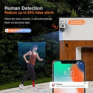 【Dual Lens Linkage】Ctronics Security Camera Outdoor, 2,4/5GHz WiFi Wired PTZ Dual Screen Camera 1080P with Auto Tracking Human Detection 30m Color Night Vision Two-Way Audio IP66