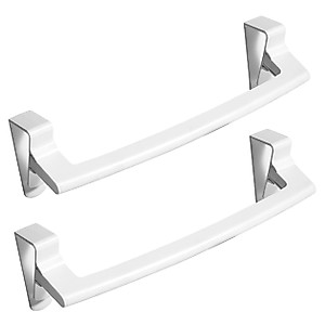 Towel Rack for Cabinet 2pcs no Drill Towel bar Over Door Rack Bathroom Towel Holder Punch Towel Rack Wall Mount Towel Organizer Towel Hanger Hanging abs Cabinet White