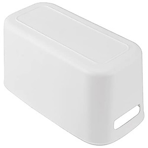 SEUNMUK 8 Pack 10" Long Bathroom Vanity Plastic Organizer Storage Bin Tote with Handles, White Plastic Storage Bins for Kitchen Pantry, Bathroom, Bedroom, Laundry, Vanity Room