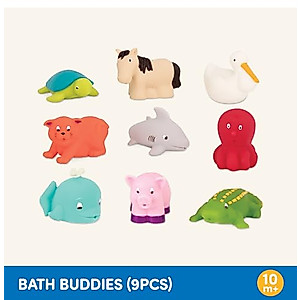 Battat – Assorted Bath Toys – 9Pcs Animal Squirters – Water Squirt Toys – Bath & Pool – 10 Months + – Bath Buddies (9Pcs)