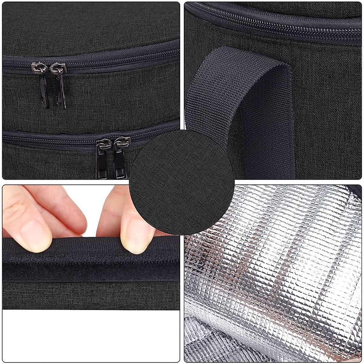 Casserole Carrier,Insulated Pie Carrier with Lid and Handle,Pie Carrier for Transport Pie Holders for Multiple Pies,Pie Carrying Case Casserole Carriers for Hot or Cold Food Picnic Pizza.12.5 Inch