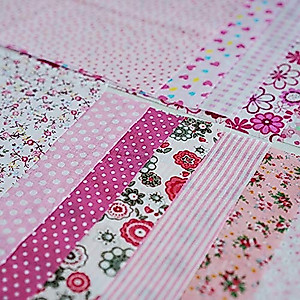 Phantomon 50pcs 8inch x 8inch Cotton Fabric Craft Precut Square Patchwork Sheets for Quilting, Sewing, Scrapbooking (8Inch x 8Inch)