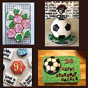 SAKOLLA Soccer Ball Cookie Cutter, Hexagon Cookie Cutter, Football Cake Decorations - 4 Sizes Biscuit Cutters/Sandwiches Cutter/Pastry Cutters