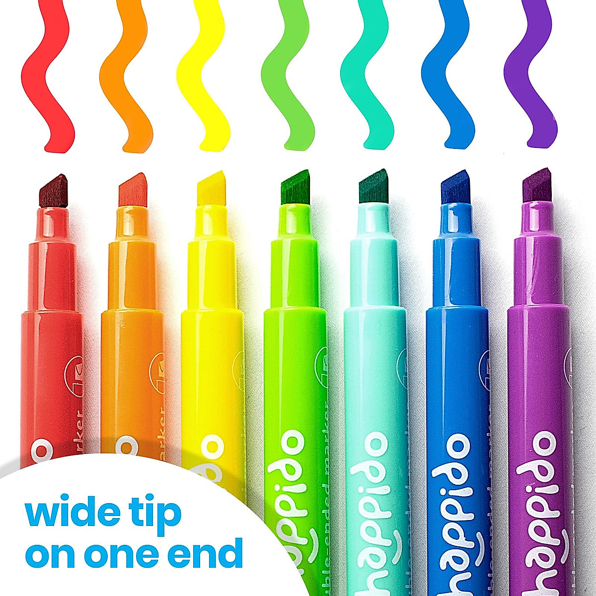 Double Sided Marker Sets for Kids Happido, Set of 36 Water Based Non Toxic Markers with Case, Great School Supplies, Art Supplies and Stationery Set
