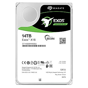 Seagate Exos X18 ST14000NM000J 14 TB Hard Drive - Internal - SATA (SATA/600) - Conventional Magnetic Recording (CMR) Method - Storage System, Video Surveillance System Device Supported - 7200rpm