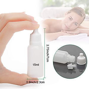 AHIER 50PCS Plastic Dropper Bottle, Eye Dropper Bottle, 15ML Empty Plastic Squeezable Eye Dropper bottle LDPE with Childproof Cap
