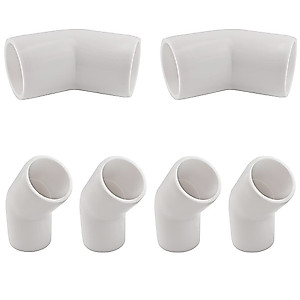 MARRTEUM 1/2 Inch 45 Degree PVC Elbow Fitting Pipe Corner Connector for Greenhouse Shed/Garden Support Structure/Storage Frame, Furniture Build Grade SCH40 [Pack of 6]