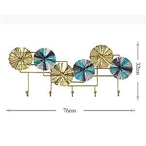 BBSJ Metal Storage Rack Hanger Hook Multi-Functional Coat and Hat Storage Artifact Porch Bedroom Home Wall Hanging Shelf