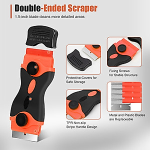 Caulking Tool Kit, Stainless Steel Caulk Remover Caulking Tool Set with Cut Resistant Gloves, Scraper, Silicone Caulking Tools, 4 in 1 Caulking Finishing Tool for Bathroom Kitchen Living Room