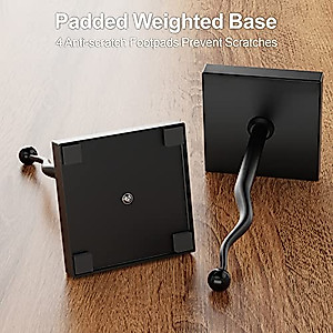 Paper Towel Holder Countertop Stand - GSlife Weighted Standing Paper Towel Roll Holders for Kitchen, Durable Metal - Elegant Black
