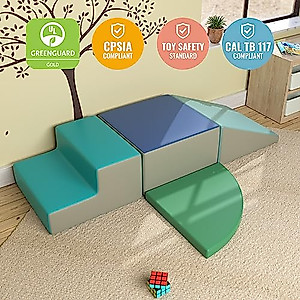 CMFYDAILY 4 Pieces Kids Climbing Toys for Toddlers 1-3, Lightweight Couch Kids for Crawling and Sliding, Soft Play Equipment Foam Blocks Climber, Indoor Climb and Crawl Activity Play Set