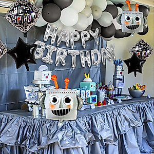 31 PCS Robot Birthday Party Supplies Robot Birthday Balloons Robot Birthday Banner Favors Cake Cupcake Decoration