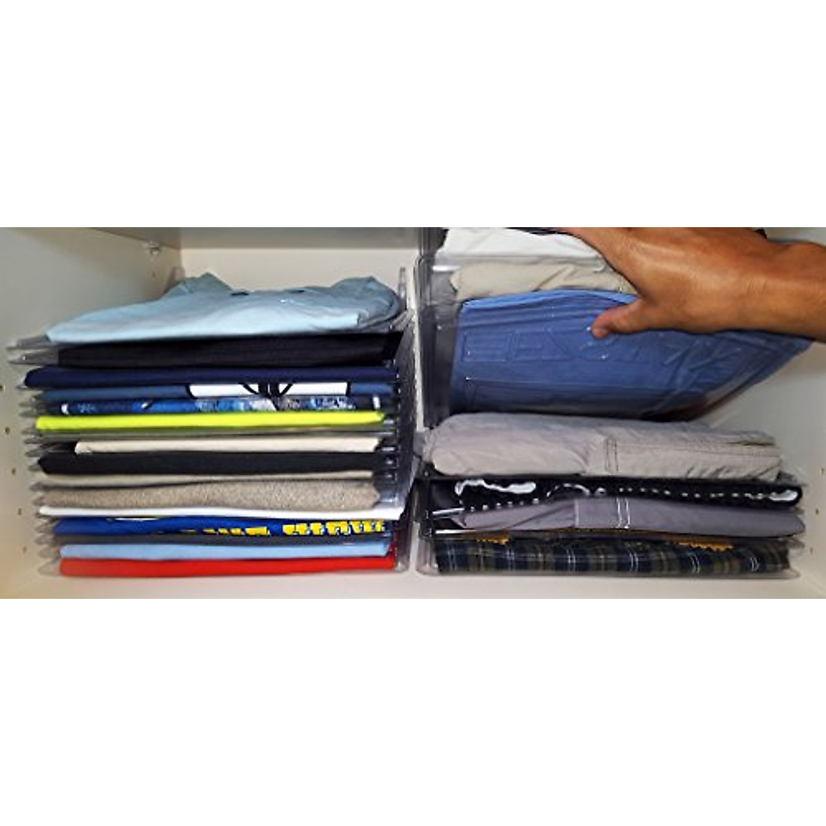 EZSTAX Closet Organizer and Shirt Folder | Regular Size, 20-Pack