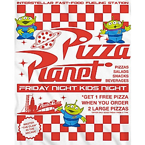 Disney Pixar Toy Story Pizza Planet Take Out Flyer Disneyland World Tee Funny Humor Men's Graphic T-Shirt(XL, White)