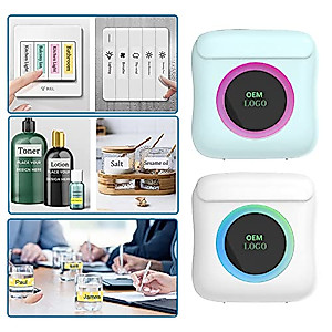 VIADHA Label Maker Thermal Barcode Label Printer, Portable Mini USB Rechargeable Bluetooth Sticker Maker Wireless Labeler Compatible with iOS & Android for Home, Office, Storage, Study