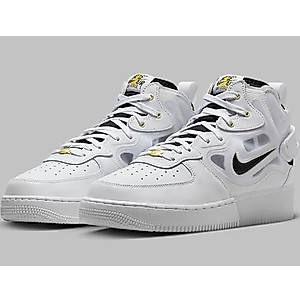 Nike mens Air Force 1 Mid React Shoes, White/Black-yellow Ochre, 9.5