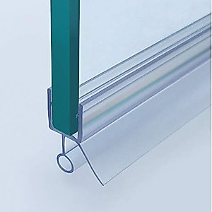 ELEGANT Shower Plastic Strip 28" Long Clear Vinyl Shower Door Bottom Seal Strips,Waterproof Rail for 3/8" Frameless Glass Shower Doors