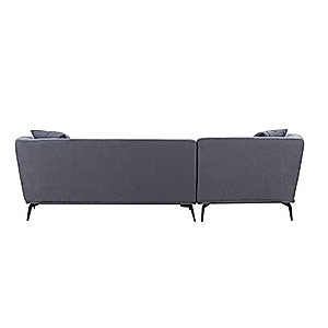 Goohome 102" L-Shape Sectional Sofa with Chaise Lounge, Oversize Modern Fabric Upholstered Couch with Metal Legs, Living Room Furniture Set for Apartment Bedroom