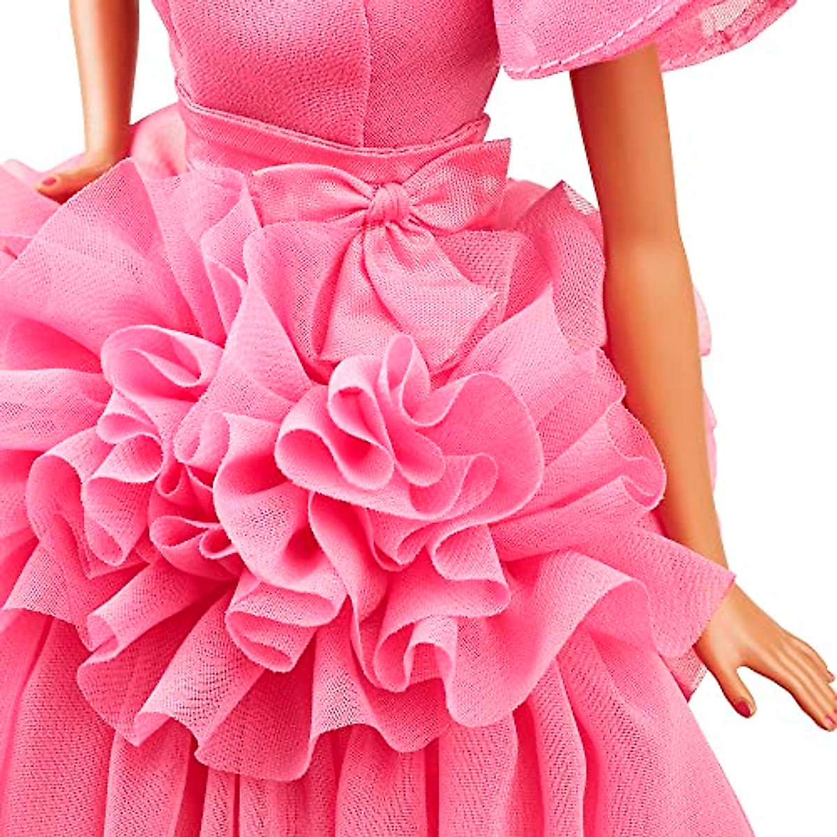 Barbie Signature Pink Collection Doll 3, Barbie Doll (Blonde) with Silkstone Body, Wearing Ruffled Chiffon Gown, Gift for Collectors